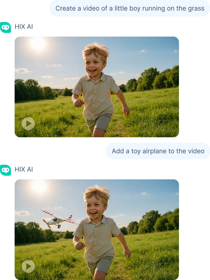 Generatore di video AI gratuito: crea video AI tramite chat | HIX AI