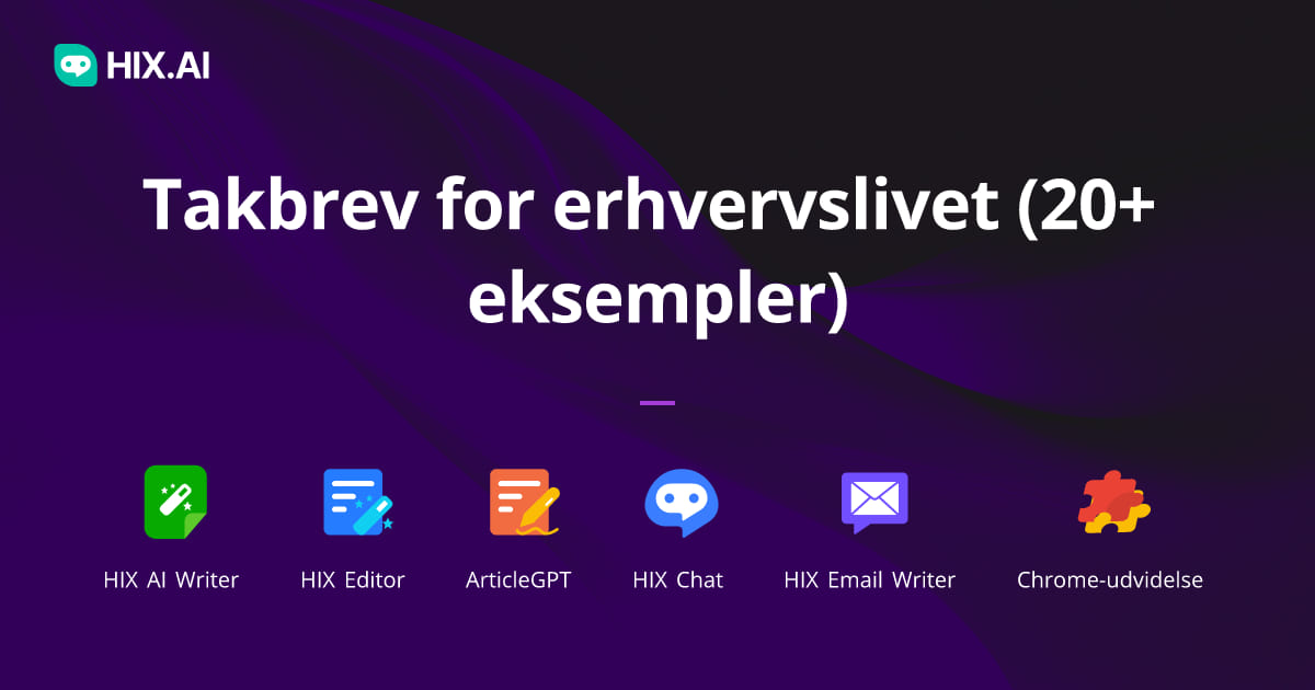 Business tak-brev (20+ eksempler) | HIX.AI