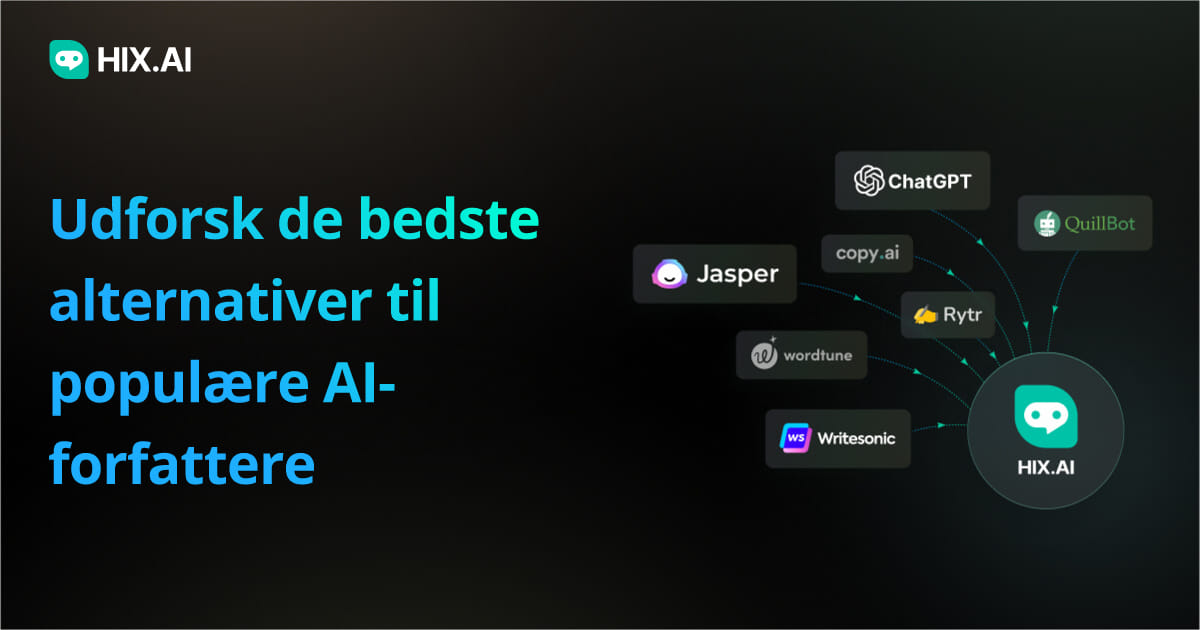 Bedste alternativer til populære AI-forfattere | HIX AI