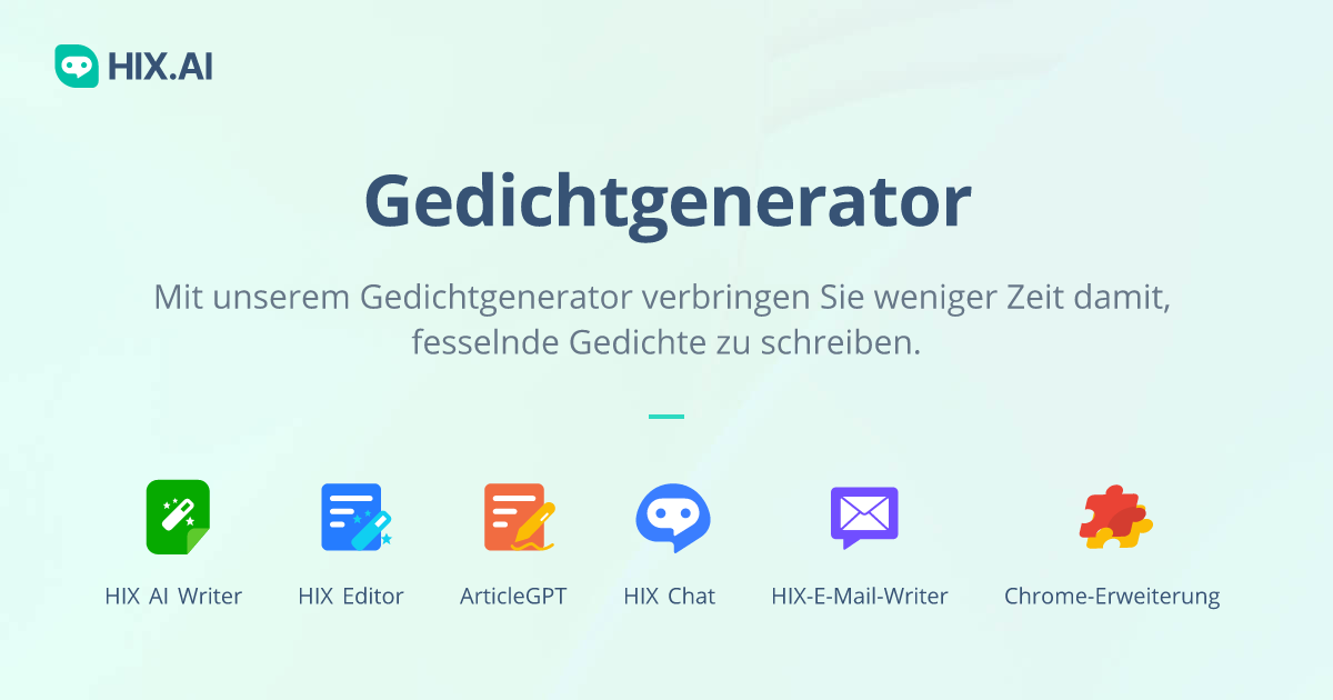 AI Poem Generator: Erstellen Sie kostenlos ein Gedicht mit Poem Writer