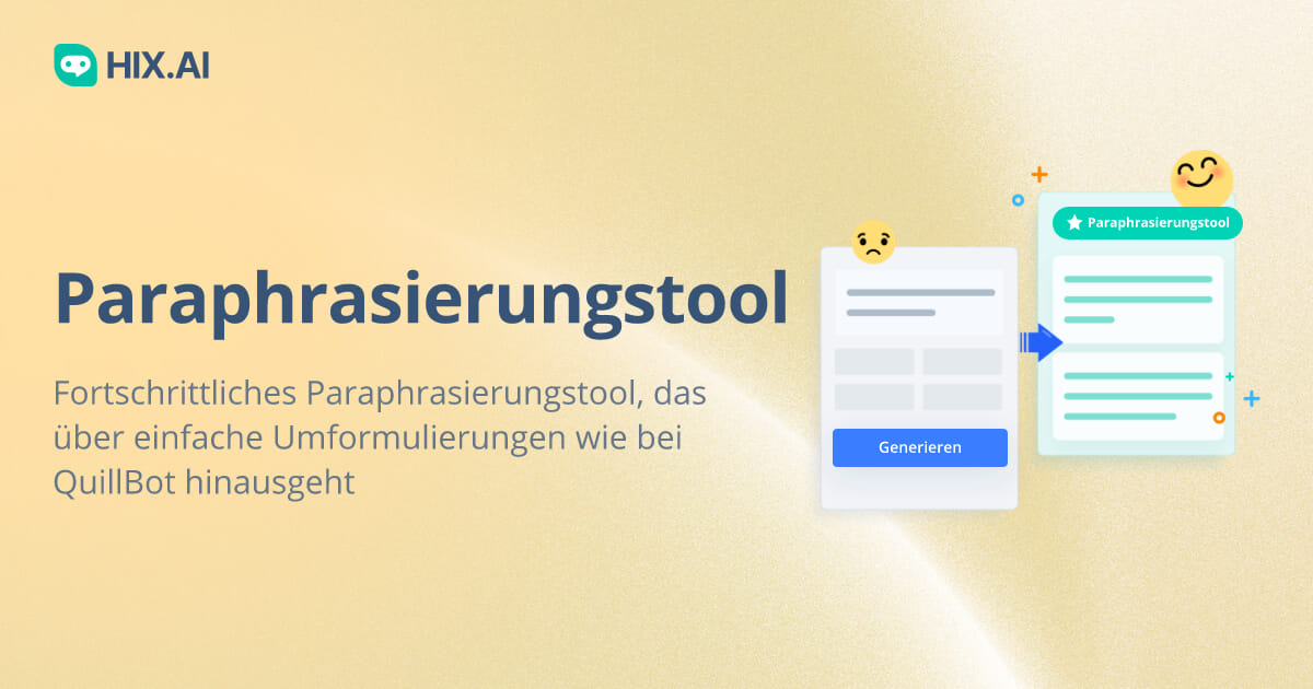 Kostenloses Paraphrasierungstool: Plagiatsfreier Reworder | HIX AI