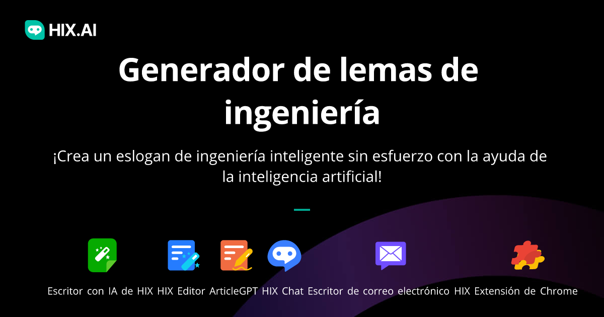 Generador gratuito de lemas de ingeniería | HIX Writer