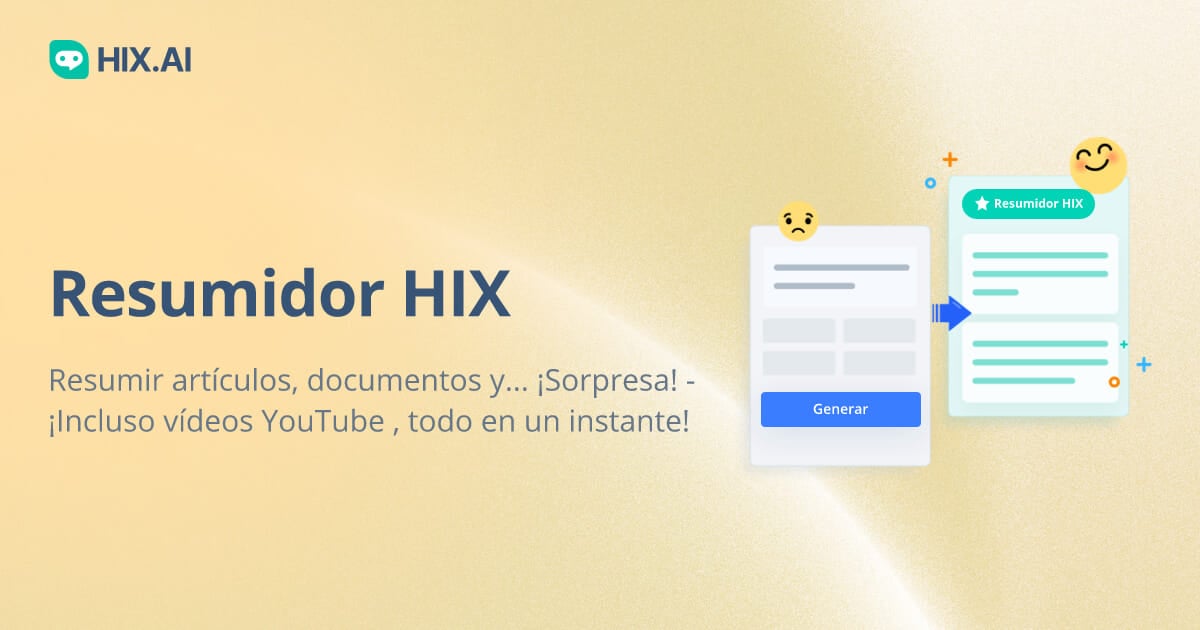 Generador de resumen: resumen de texto IA (gratis) | Resumidor HIX