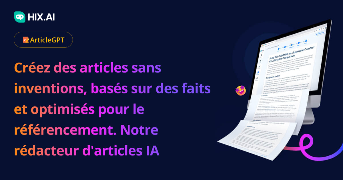 Writer d'articles IA - Générateur de blog SEO basé sur des faits | HIX AI
