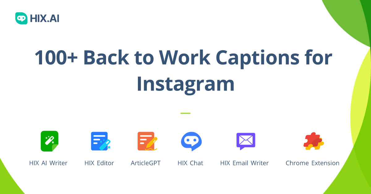 100+ Back to Work Captions for Instagram + Free AI Caption Generator ...