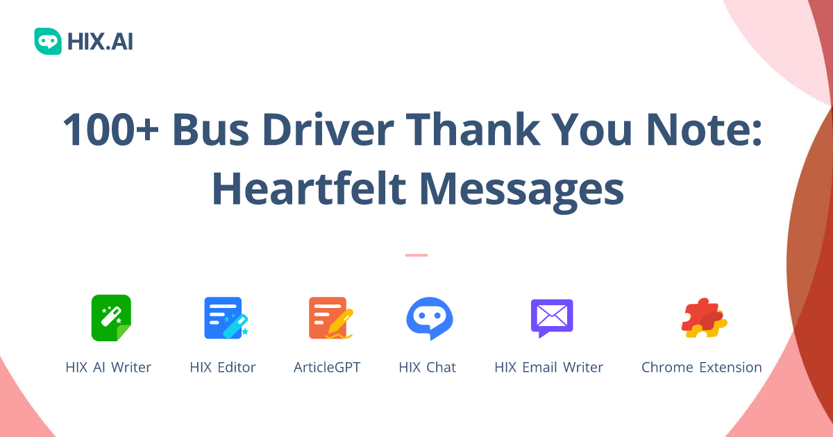 100+ Bus Driver Thank You Note: Heartfelt Messages | HIX.AI