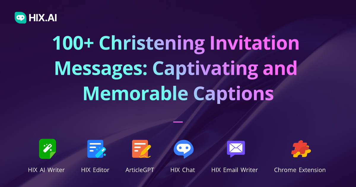 100+ Christening Invitation Messages | HIX.AI