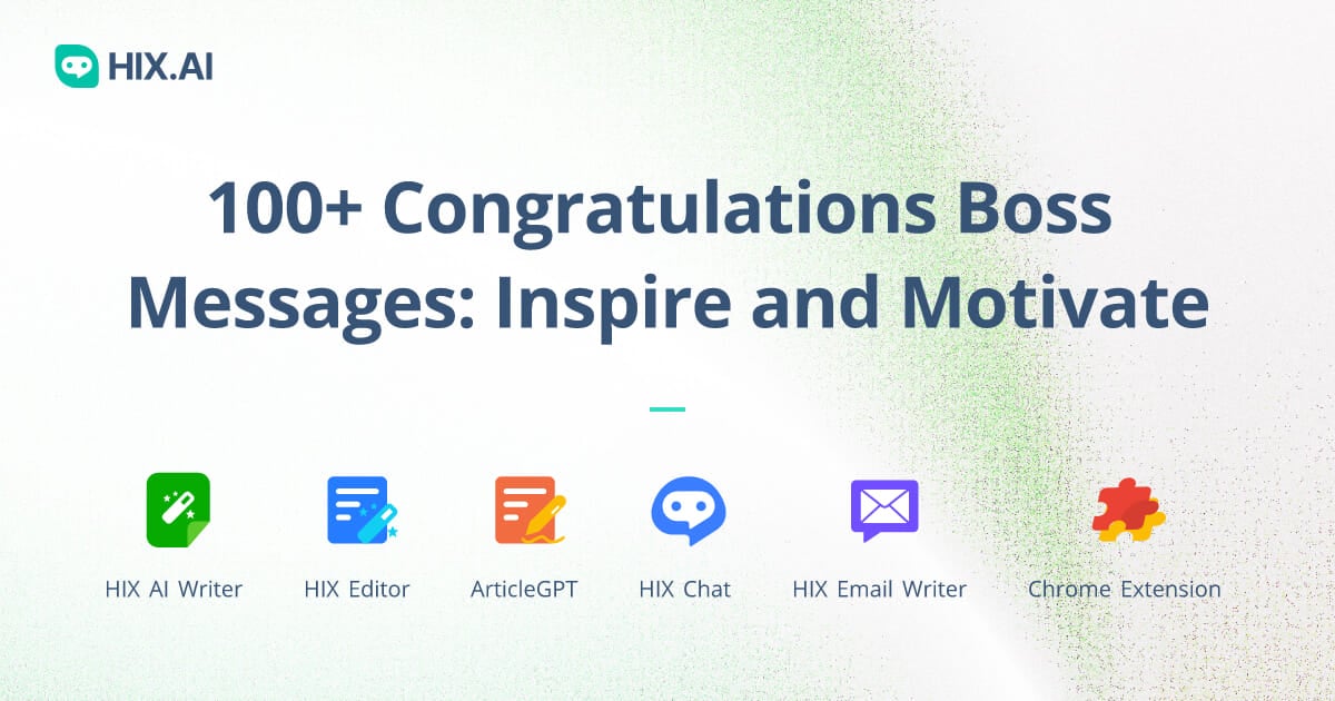 100+ Congratulations Boss Messages: Inspire and Motivate | HIX.AI