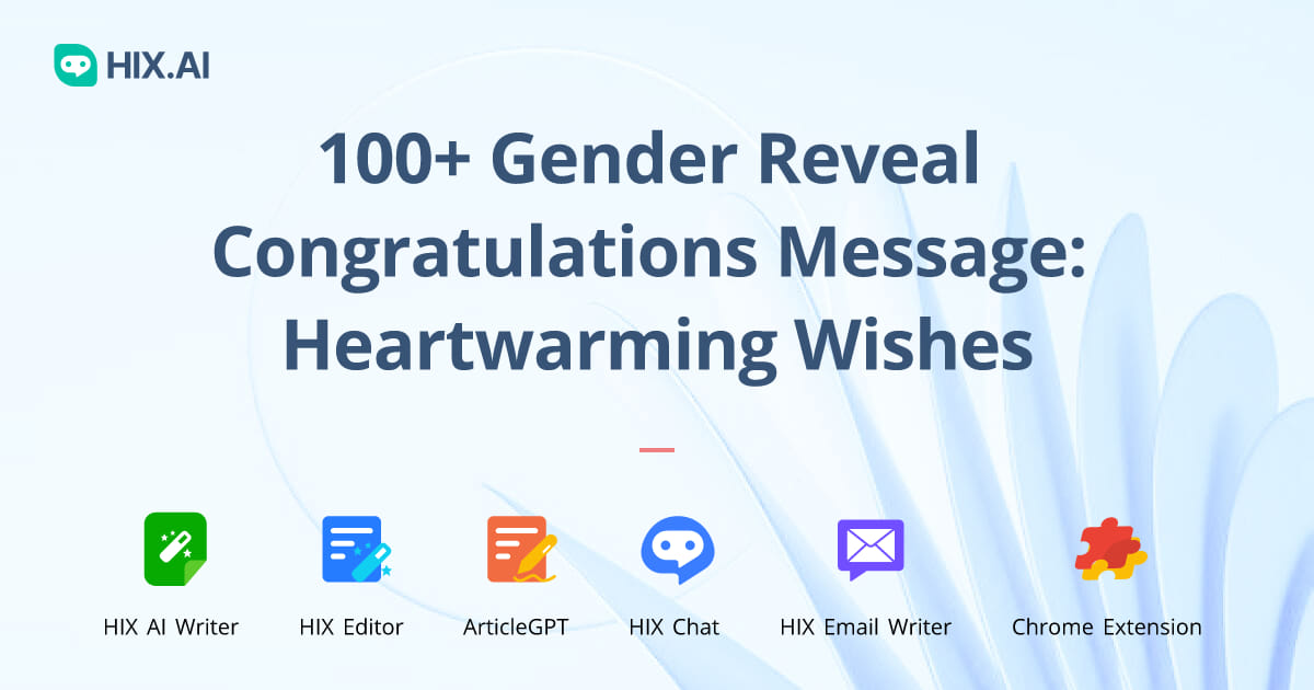 100+ Gender Reveal Congratulations Message: Heartwarming Wishes | HIX.AI