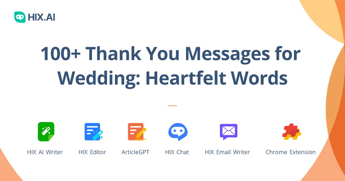 100+ Thank You Messages for Wedding: Heartfelt Words | HIX.AI
