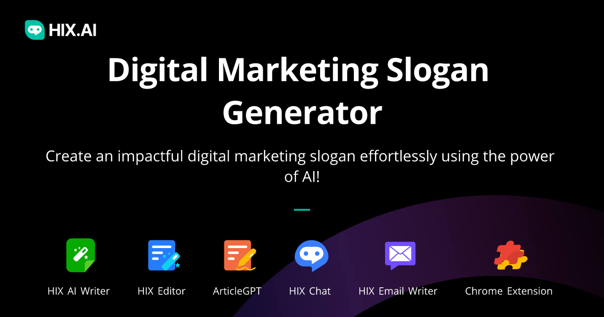 Free Digital Marketing Slogan Generator (500+ Engaging Examples) | HIX.AI
