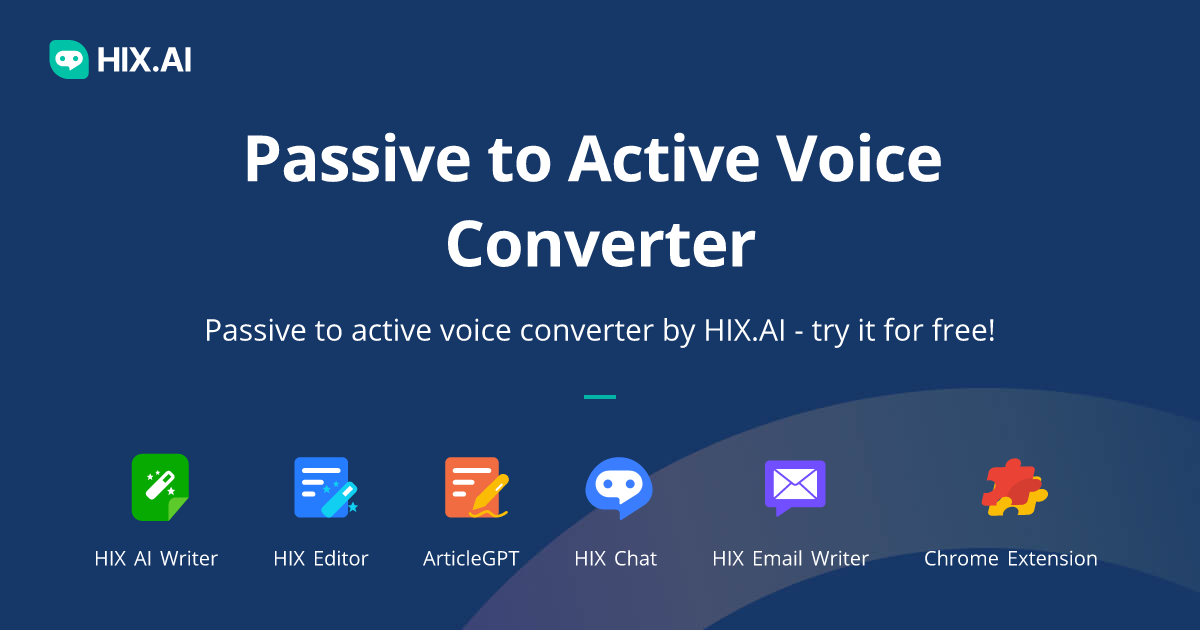 Passive to Active Voice Converter Online Free | HIX AI