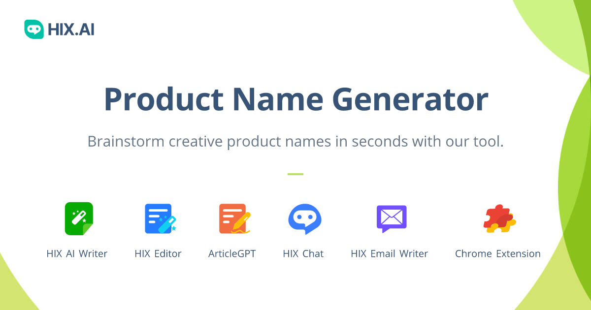 Free AI Product Name Generator (100+ Catchy & Cool Names Ideas) | HIX AI