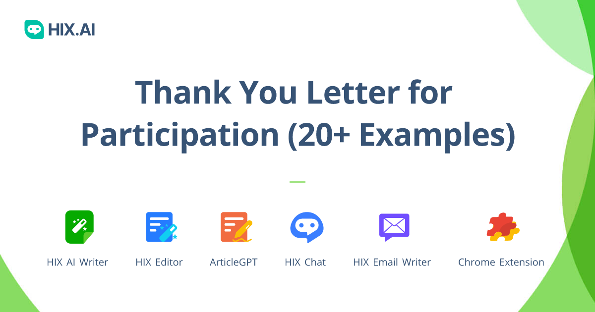 Thank You Letter for Participation (20+ Examples) | HIX.AI