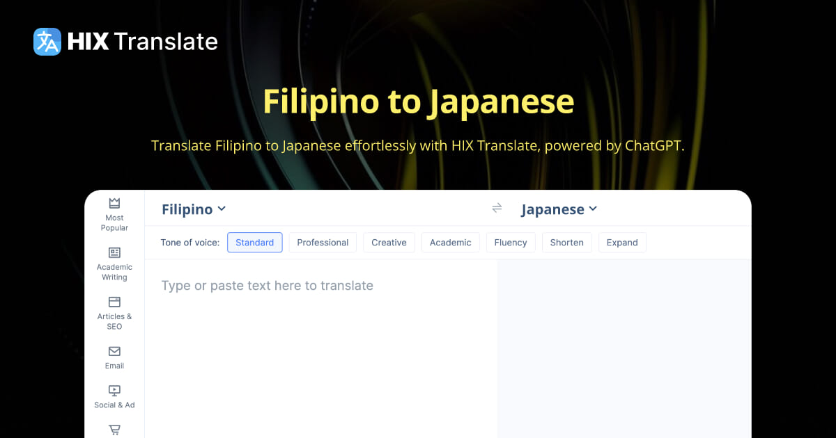 FREE Filipino to Japanese Translation with ChatGPT 3.5 / 4