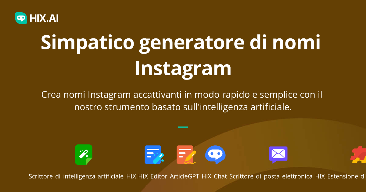 Simpatico generatore di nomi Instagram (oltre 100 idee estetiche per nomi utente IG) | HIX AI