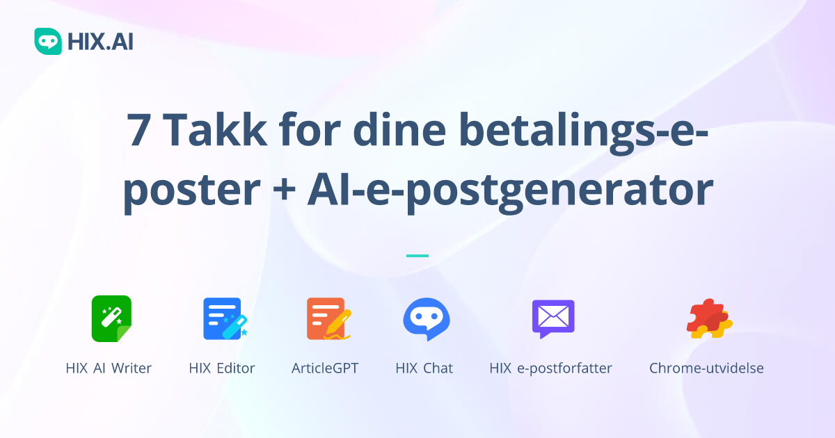 7 Takk for dine betalings-e-poster + AI-e-postgenerator | HIX.AI