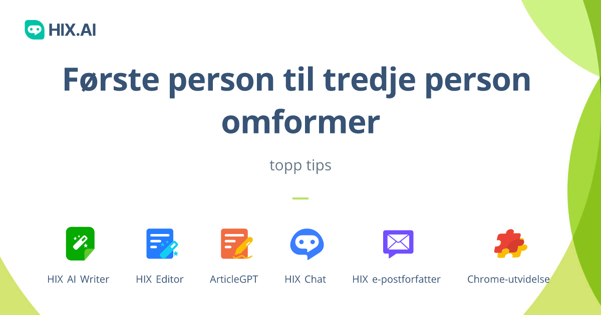 Førsteperson til tredjepersonskonvertering: Gratis POV-konverterer | HIX AI