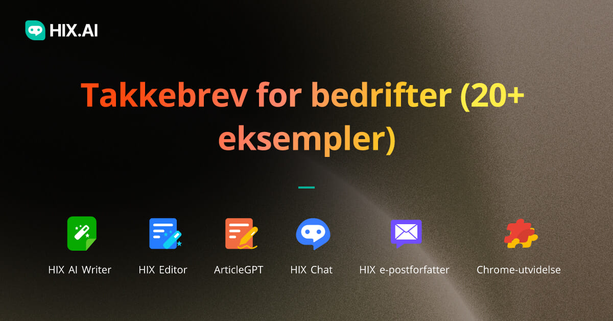 Business Takkebrev (20+ eksempler) | HIX.AI
