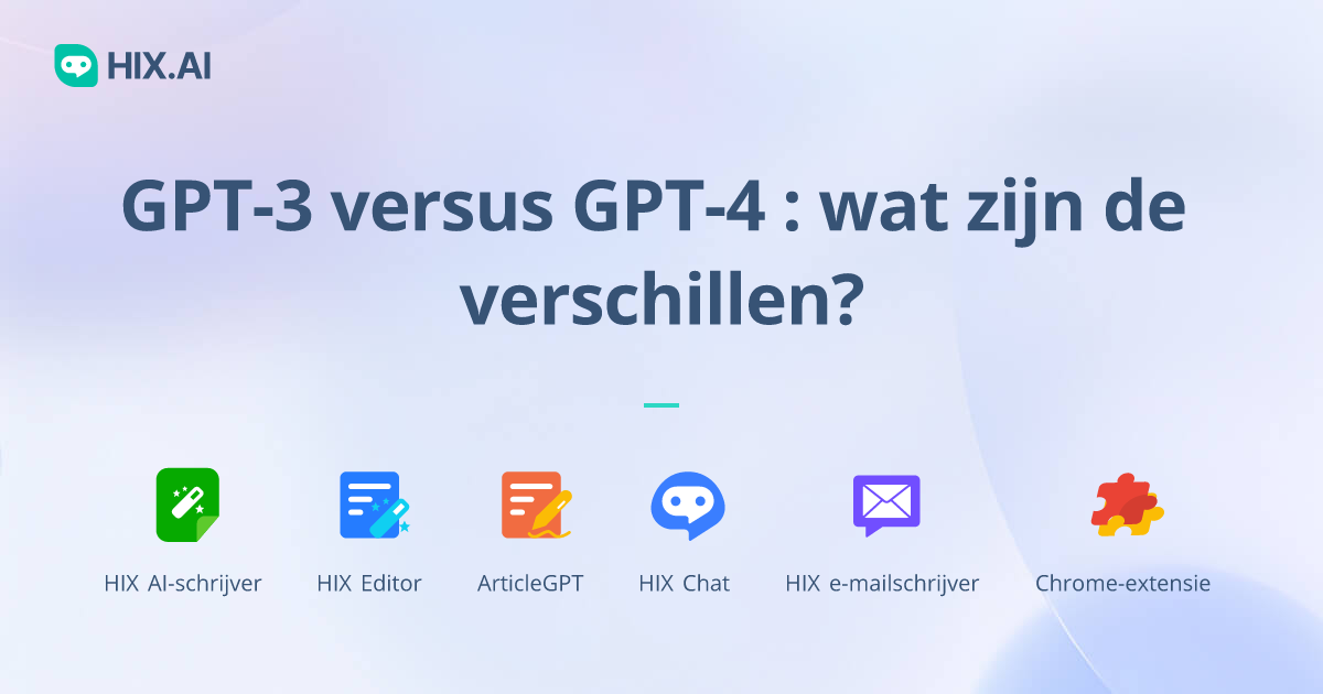GPT-3 versus GPT-4 : hoe vergelijken OpenAI-modellen? | HIX.AI