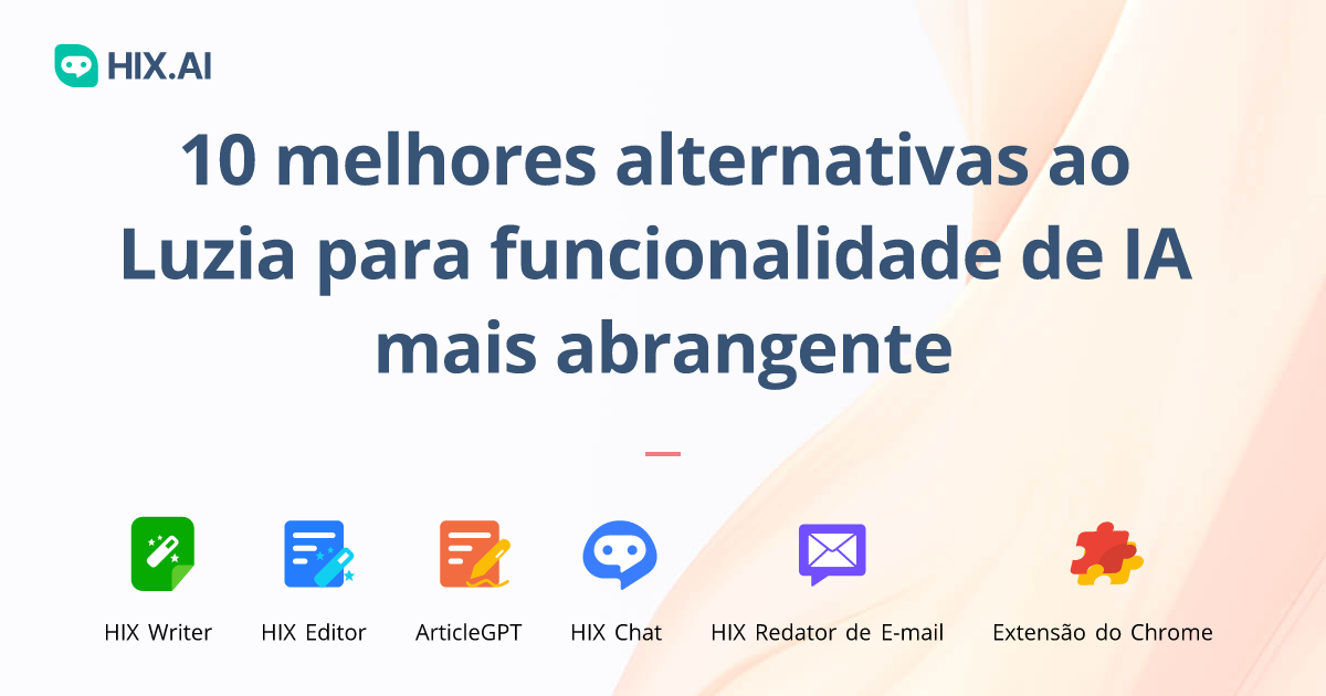 10 melhores alternativas ao Luzia para funcionalidade de IA mais abrangente | HIX.AI