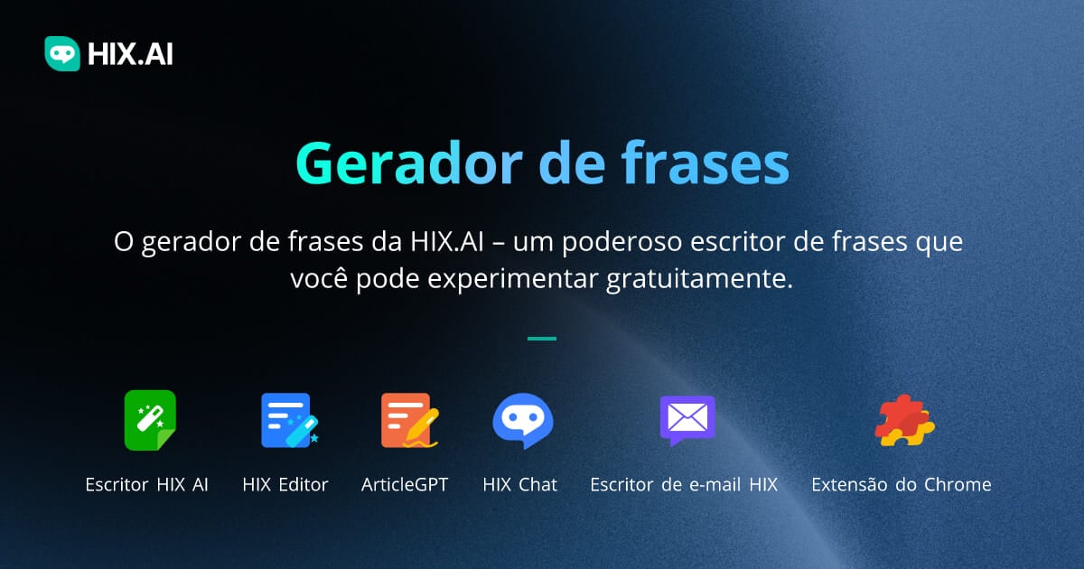 Gerador de frases - Escritor de frases com palavras | HIX AI