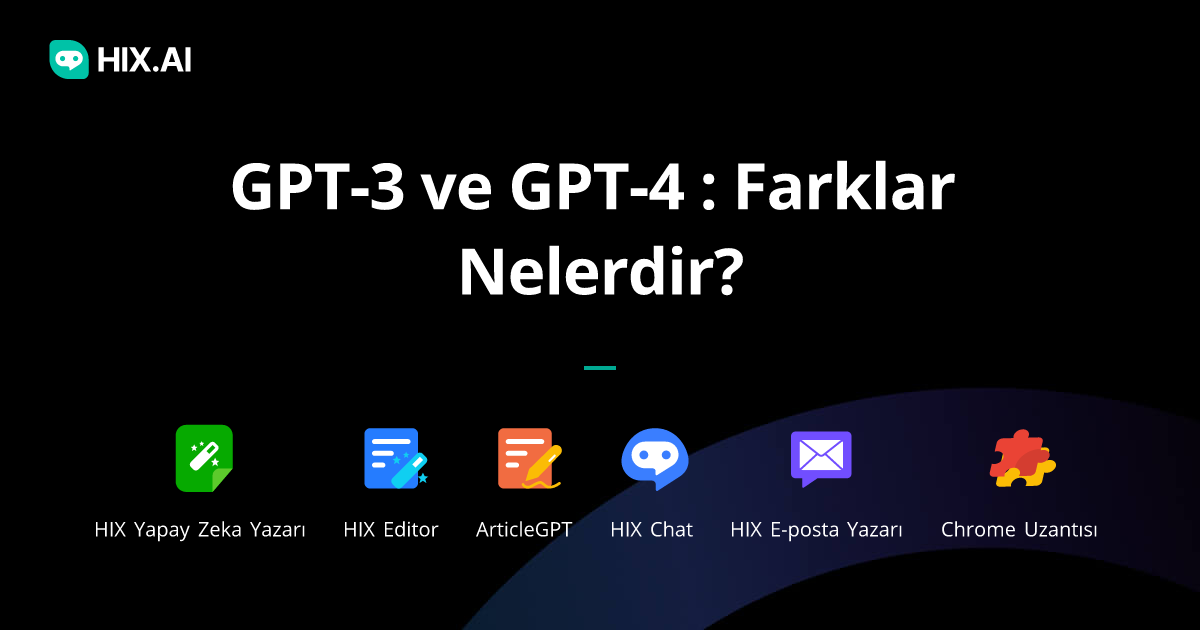 GPT-3 ve GPT-4 : OpenAI Modelleri Nasıl Karşılaştırılır? | HIX.AI